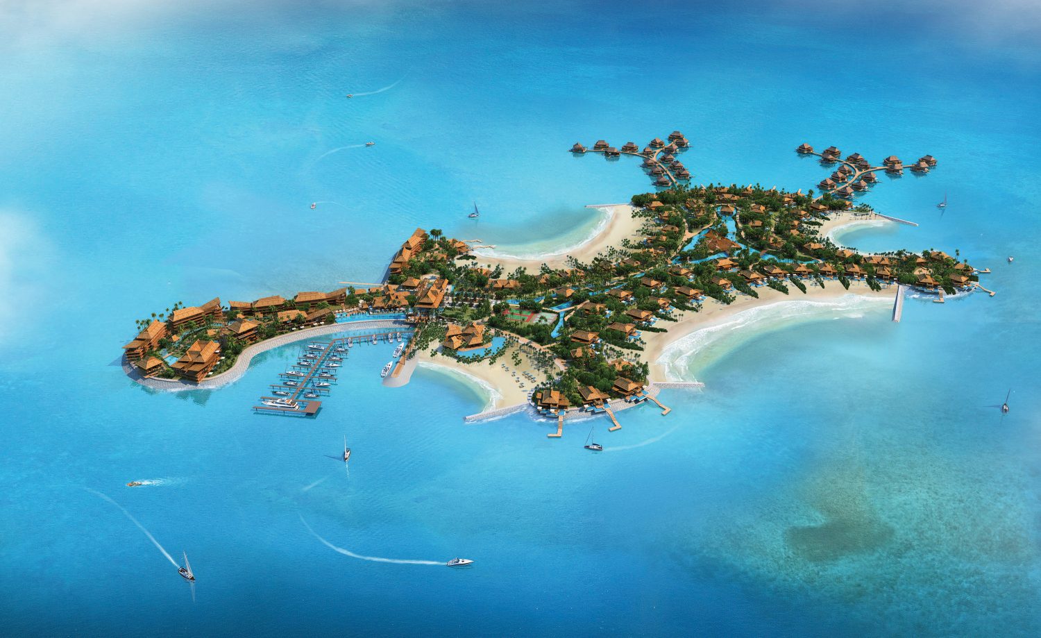 Lusail Thai Island Resort Master Plan + Landscape Design - B+H Architects