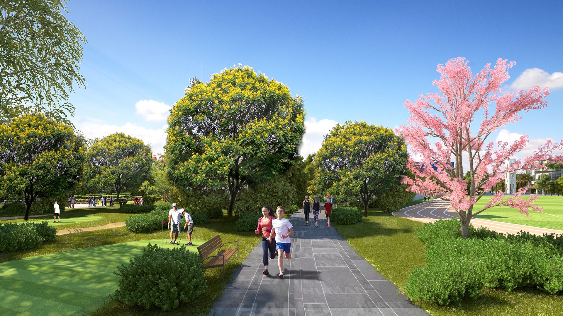 Running track and park - B+H Architects